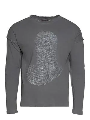 NO BISHOP NO KING Chain Mail Long Sleeve Tee Washed - Black