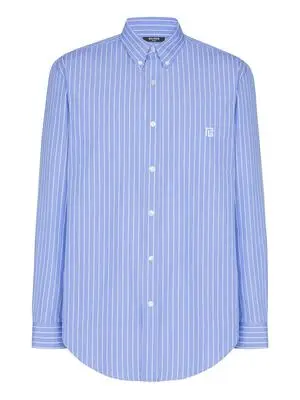 Balmain Striped Regular-fit Shirt - Blue