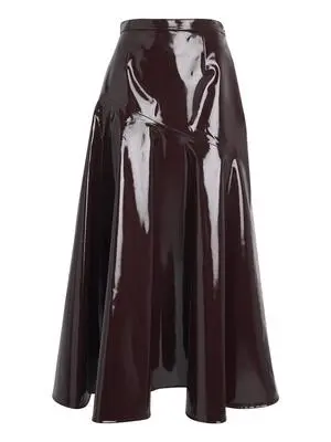 Adam Lippes Coated Tess Midi Skirt - Burgundy