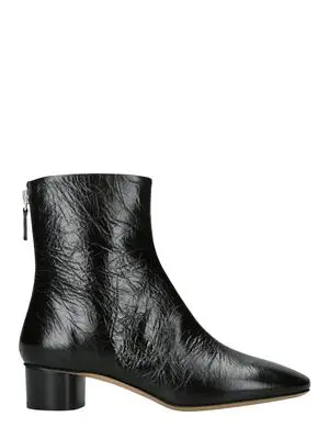 Le Monde Beryl Crinkled Leather Carole Luna Ankle Boots - Black