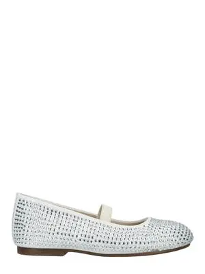 BABYWALKER Leather Embellished Mary Janes - White