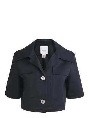 PATOU Cotton Cropped Jacket - Navy