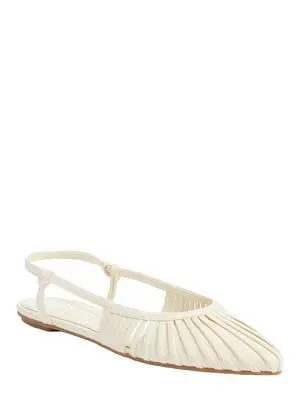OPEN EDIT Kaira Woven Slingback Flat Ivory Egret