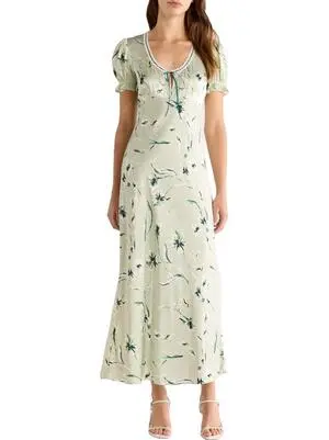 Rails Allison Floral Tie Front Maxi Dress - Mint Linnea