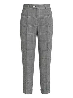 Brunello Cucinelli Prince Of Wales Patterned Trousers - Black