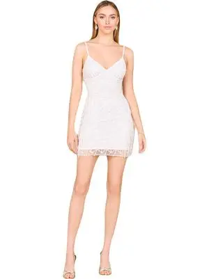LARA NEW YORK Beaded Fringe Dress - Ivory