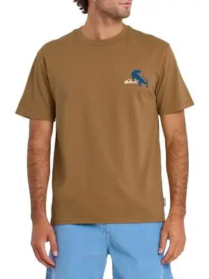 Quiksilver Jungle Bite Cotton Graphic T-shirt - Tobacco