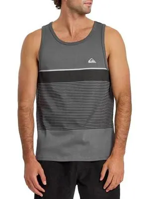Quiksilver Tijuana Stripe Cotton Tank Top - Iron Gate