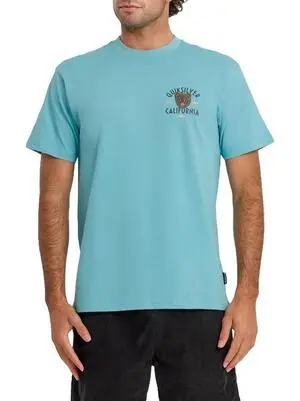Quiksilver Ca Bear Cotton Graphic T-shirt Aqua