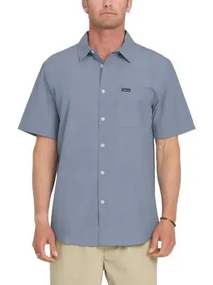 Quiksilver Shore Break Classic Short Sleeve Cotton Button-up Shirt - Infinity