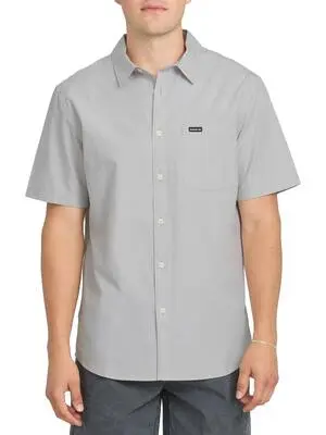 Quiksilver Shore Break Classic Short Sleeve Cotton Button-up Shirt Micro Chip