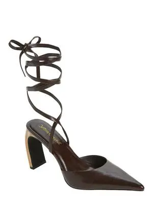 Jeffrey Campbell Accural Ankle Wrap Pumps - Coffee