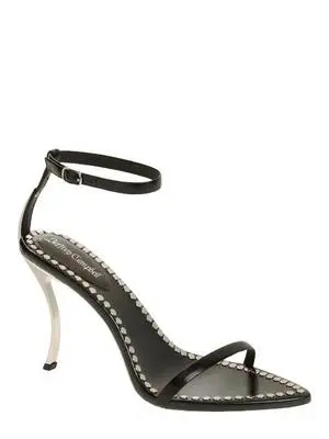 Jeffrey Campbell Obsession Ankle Strap Sandal - Black Silver