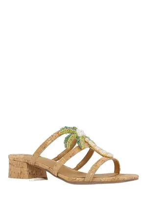 J. Reneé Palmetto Block Heel Sandal - Natural/gold