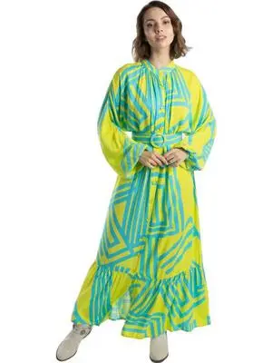 LE FAFO Laia Printed Shirtdress - Yellow Printed