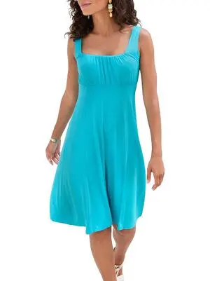 LASCANA Flare Tank A-line Dress - Turquoise