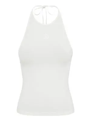 MARINE SERRE Logo Cotton Tank Top - White