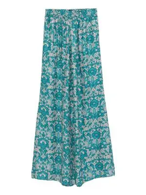 GIANLUCA CAPANNOLO Printed Silk Trousers - Sky Blue