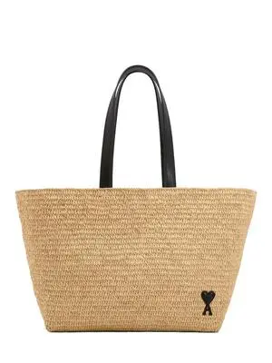 Ami Rafia Tote Bag - Beige