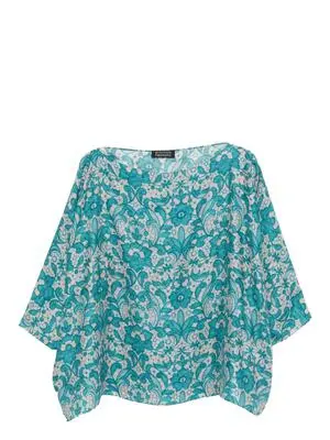 GIANLUCA CAPANNOLO Laura Printed Blouse - Sky Blue