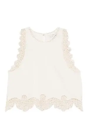 FORTE_FORTE Embroidered Cotton Top - White