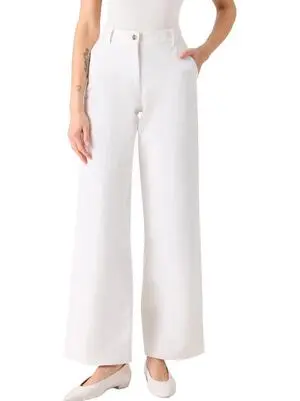 Akris Finnian High-waist Wide-leg Jeans - Ecru