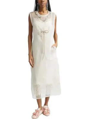 Simone Rocha Crystal-embellished Silk Organza Column Dress - Ivory/taupe/pearl/clear