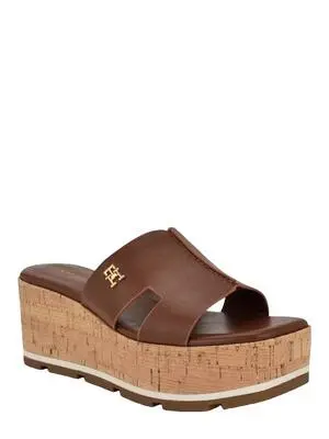 Tommy Hilfiger Heliena Platform Wedge Slide Sandal - Medium Natural