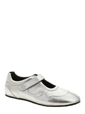 Cecilie Bahnsen Cosmo Mary Jane Sneaker - Silver Textured Leather