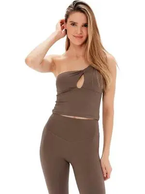 REVYVE ACTIVE Muse One-shoulder Tank - Walnut
