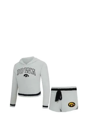 CONCEPTS SPORT Iowa Hawkeyes Whitley Long Sleeve Hoodie Top & Shorts Set - Gray