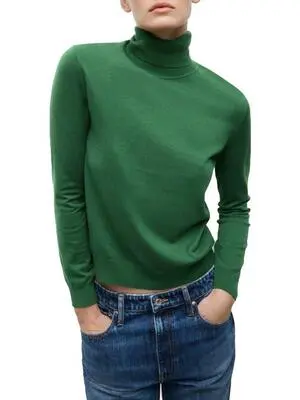 Mango Turtleneck Knit Sweater - Dark Green