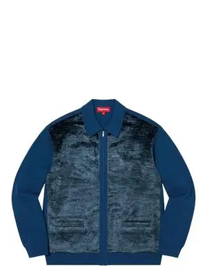 Supreme Faux Fur Zip Up Cardigan - Blue