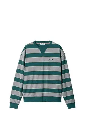 MIU MIU Striped Jersey Sweatshirt
