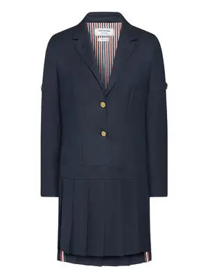 Thom Browne Mini Sportcoat Pleated Skirt Dress - Blue