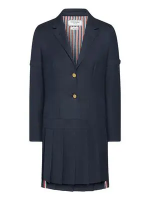 Thom Browne Mini Sportcoat Pleated Skirt Dress - Blue