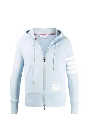 Thom Browne 4 Bar Loopback Zip Hoodie - Blue