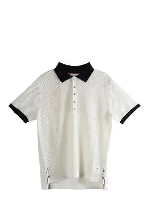 Thom Browne Rib Cuff Contrast Trim Polo - White