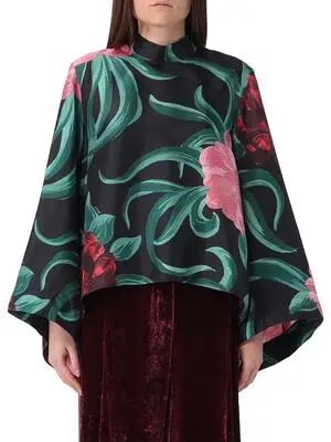 La DoubleJ Silk Blouse With Floral Print - Blue