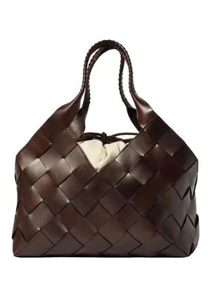 Dragon Diffusion Woven Shoulder Bag Brown