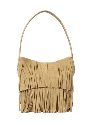 Liviana Conti Fringe Shoulder Bag - Beige