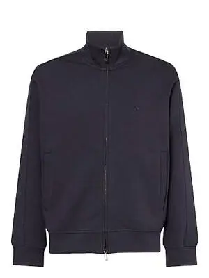 Emporio Armani Logo-trim Zip-up Sweat Top - Iconico 0920 Blu Navy Ea