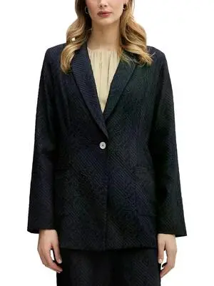 Joseph Ribkoff Textured Single-breasted Blazer - Blue