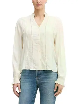 HOSS INTROPIA Ruffled Button Blouse - Neutrals