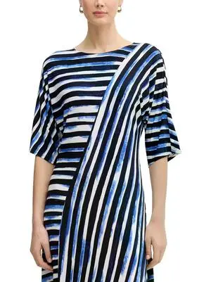 Joseph Ribkoff Striped Midi Dress - White