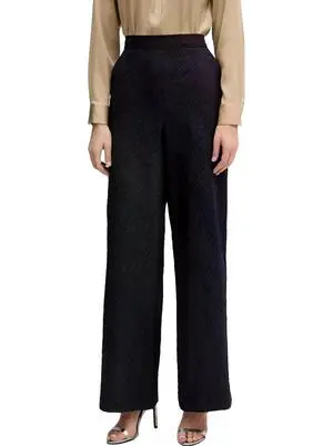 Joseph Ribkoff Textured Wide-leg Trousers - Blue