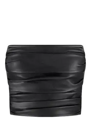Manière De Voir Pleated Bandeau Corset Top - Black