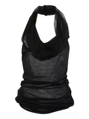 Rick Owens Draped Halterneck Tank Top - Black