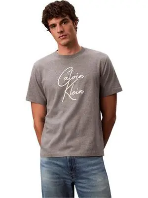 Calvin Klein Calvin Klein Script Logo Relaxed T-shirt Grey Heather