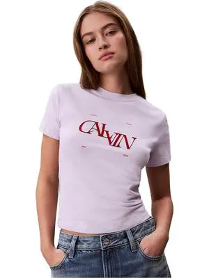 CALVIN KLEIN Calvin Klein Jeans Slim T-Shirt With Split Logo Graphic